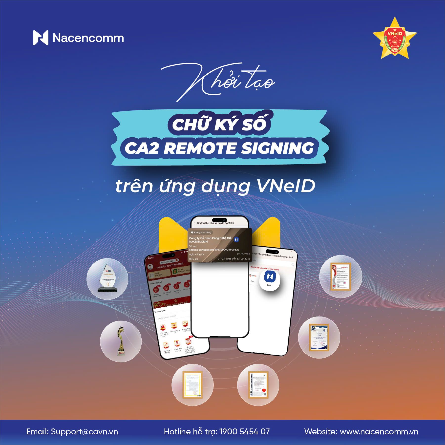 Chữ ký số CA2 từ xa chính thức khởi tạo trên ứng dụng VNeID